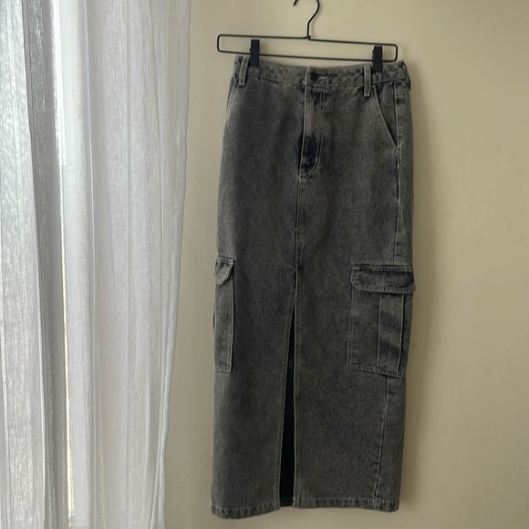 love, Fire | Skirts | Nwt Love Fire Cargo Denim Skirt With Slit | Poshmark